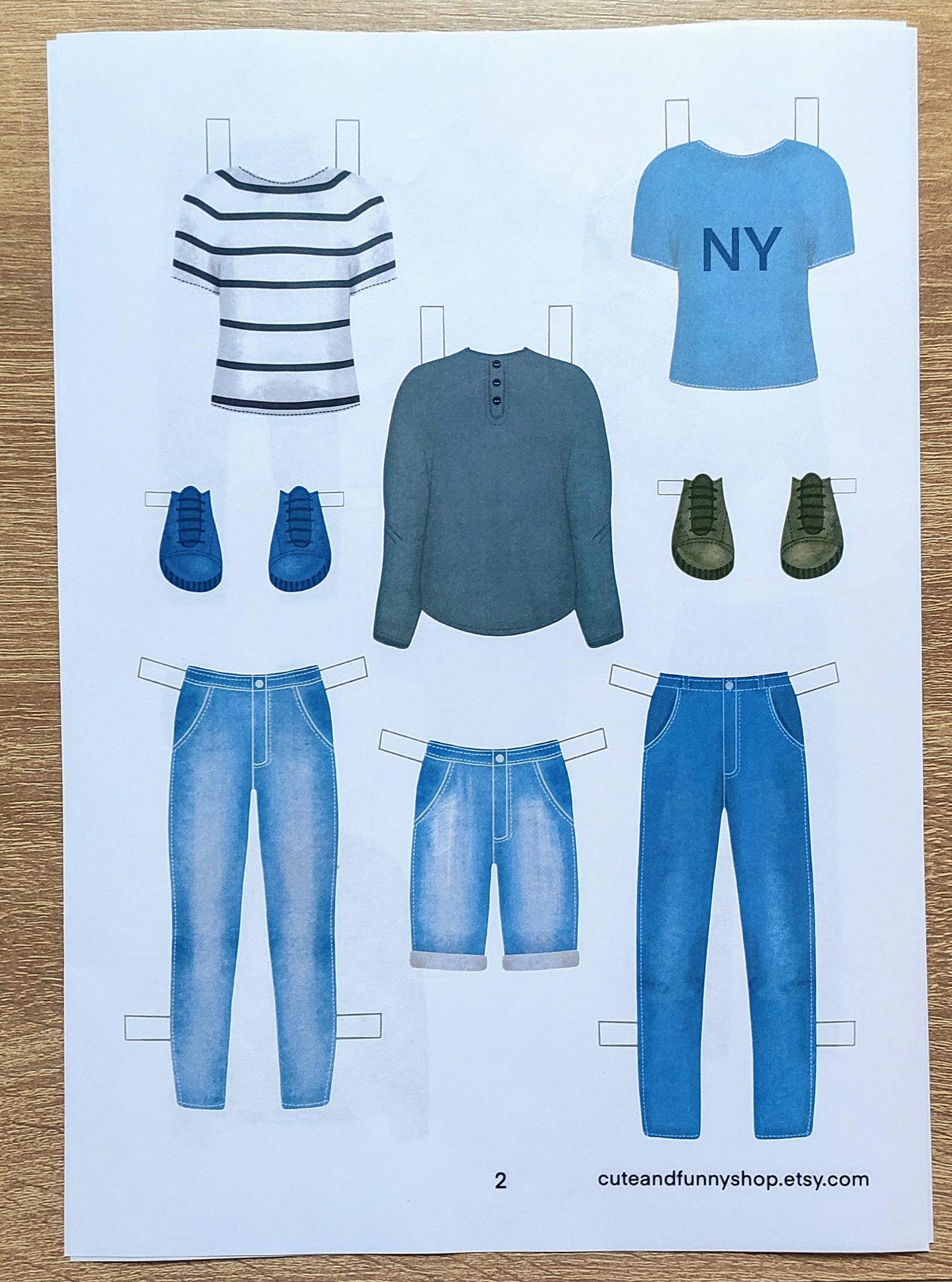 Paper Doll Printable With Clothes. PDF. Digital Download. Fashion Boy ...