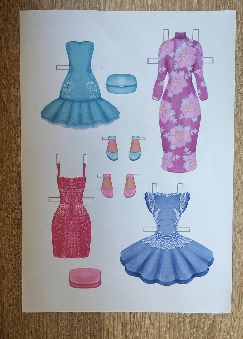 Fashion Girl Paper Doll Printable, DIY Clothes (PDF, JPG). Dress Up ...