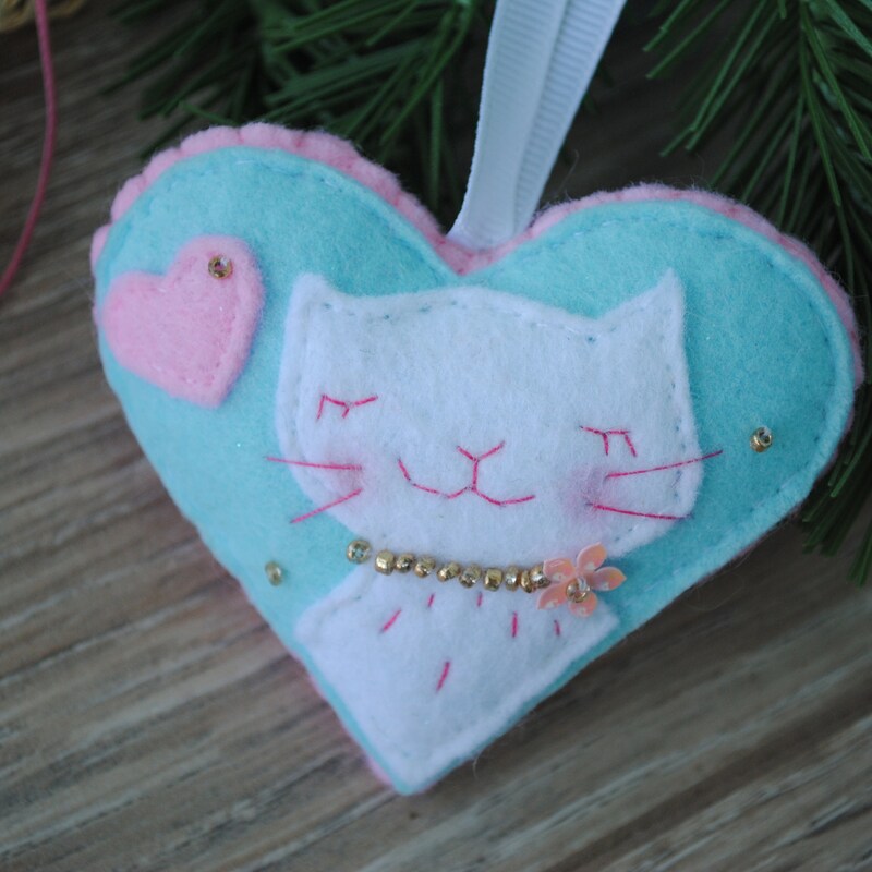 Felt Cat Ornament Pattern - Etsy