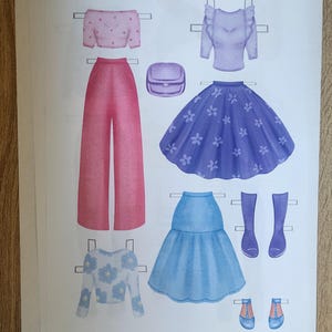 Fashion Girl Paper Doll Printable, DIY Clothes (PDF, JPG). Dress Up ...