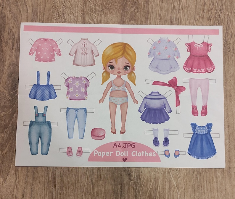 Paper Doll Printable With Clothes, DIY Baby Dolls (digital Download ...
