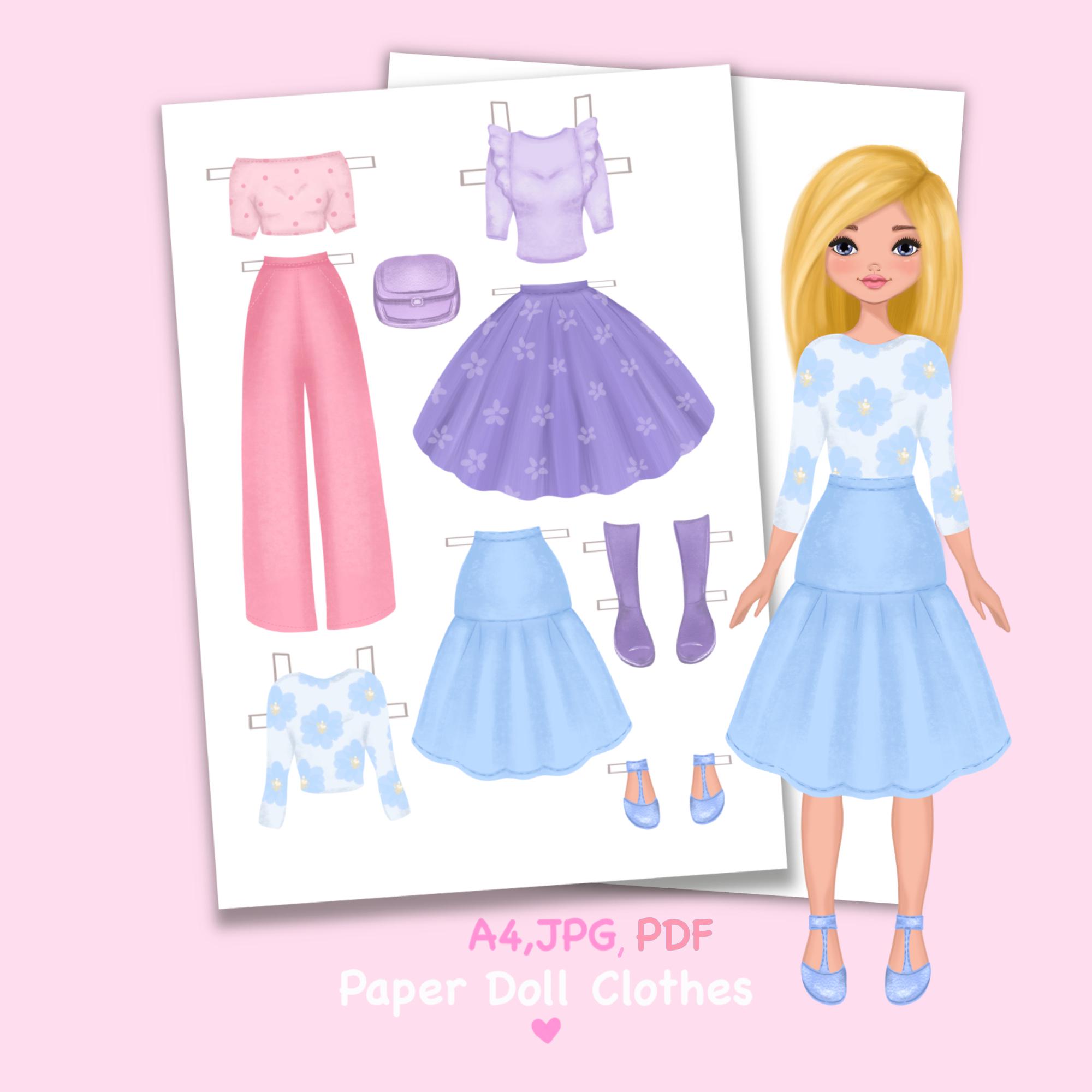 Fashion Girl Paper Doll Printable, DIY Clothes (PDF, JPG). Dress Up ...