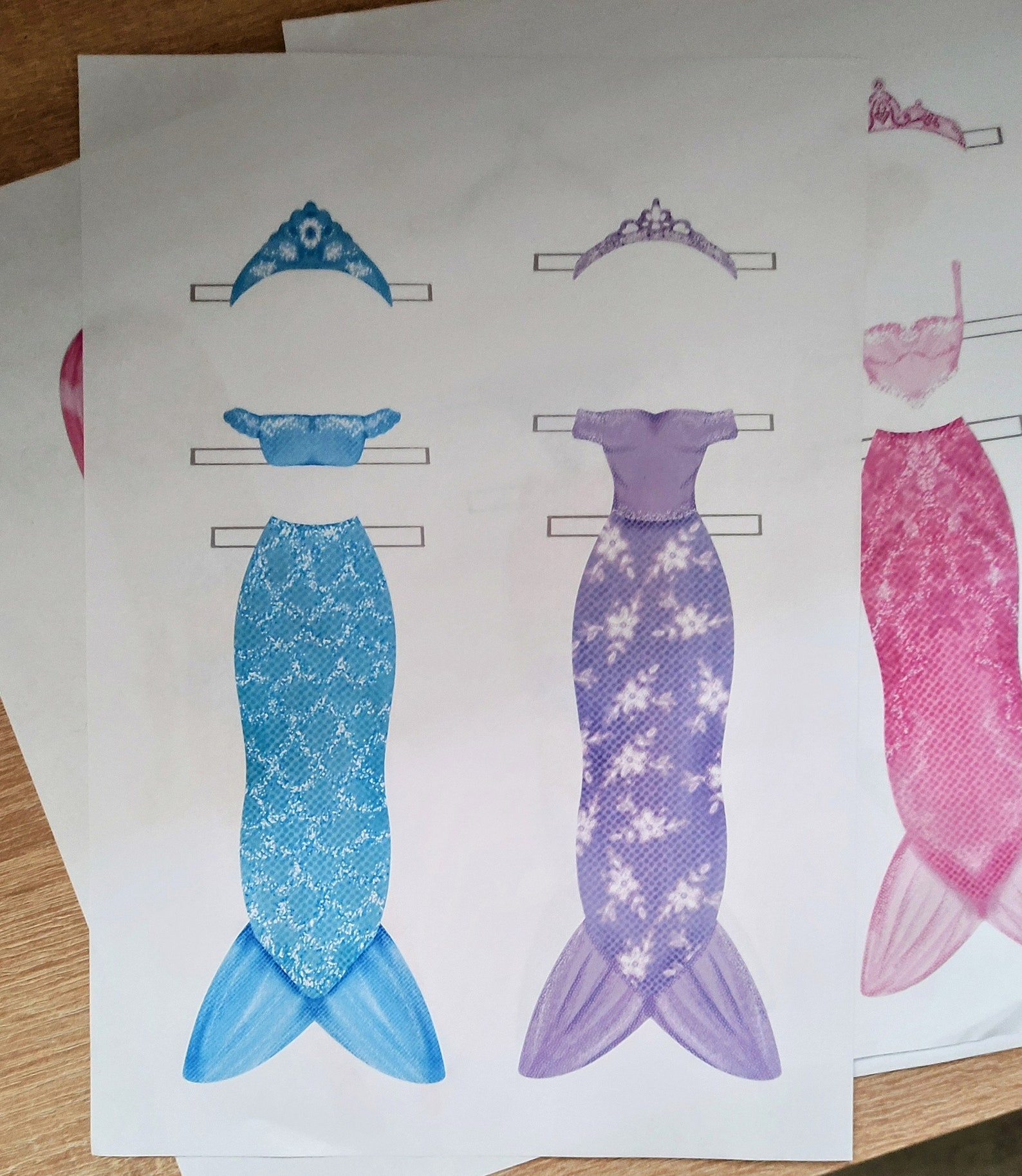Mermaid Paper Doll Printable With Clothes (digital Download) Dress Up ...