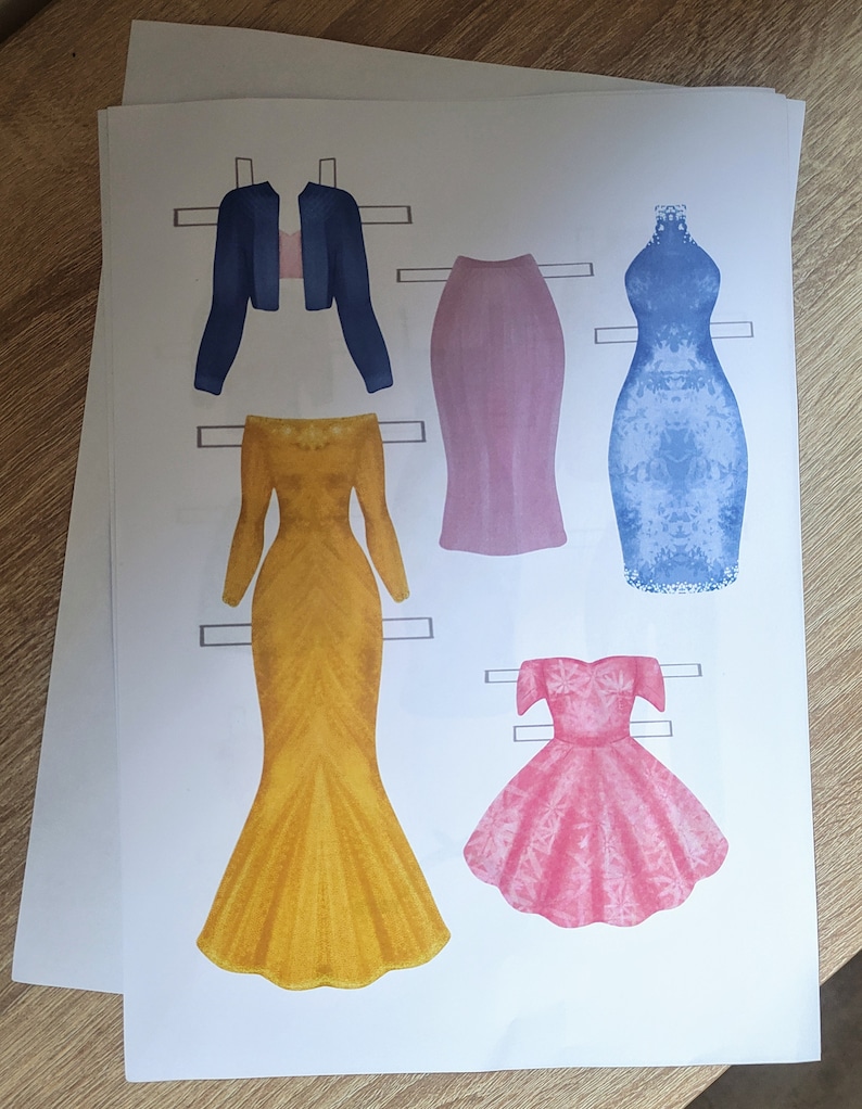 Paper Doll Printable With Clothes. PDF. Digital Download. Fashion Girl ...