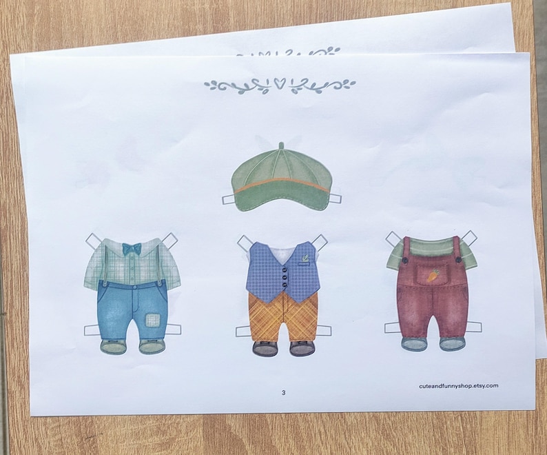 Paper Doll Printable With Clothes. Digital Download. Paper Doll Animal ...