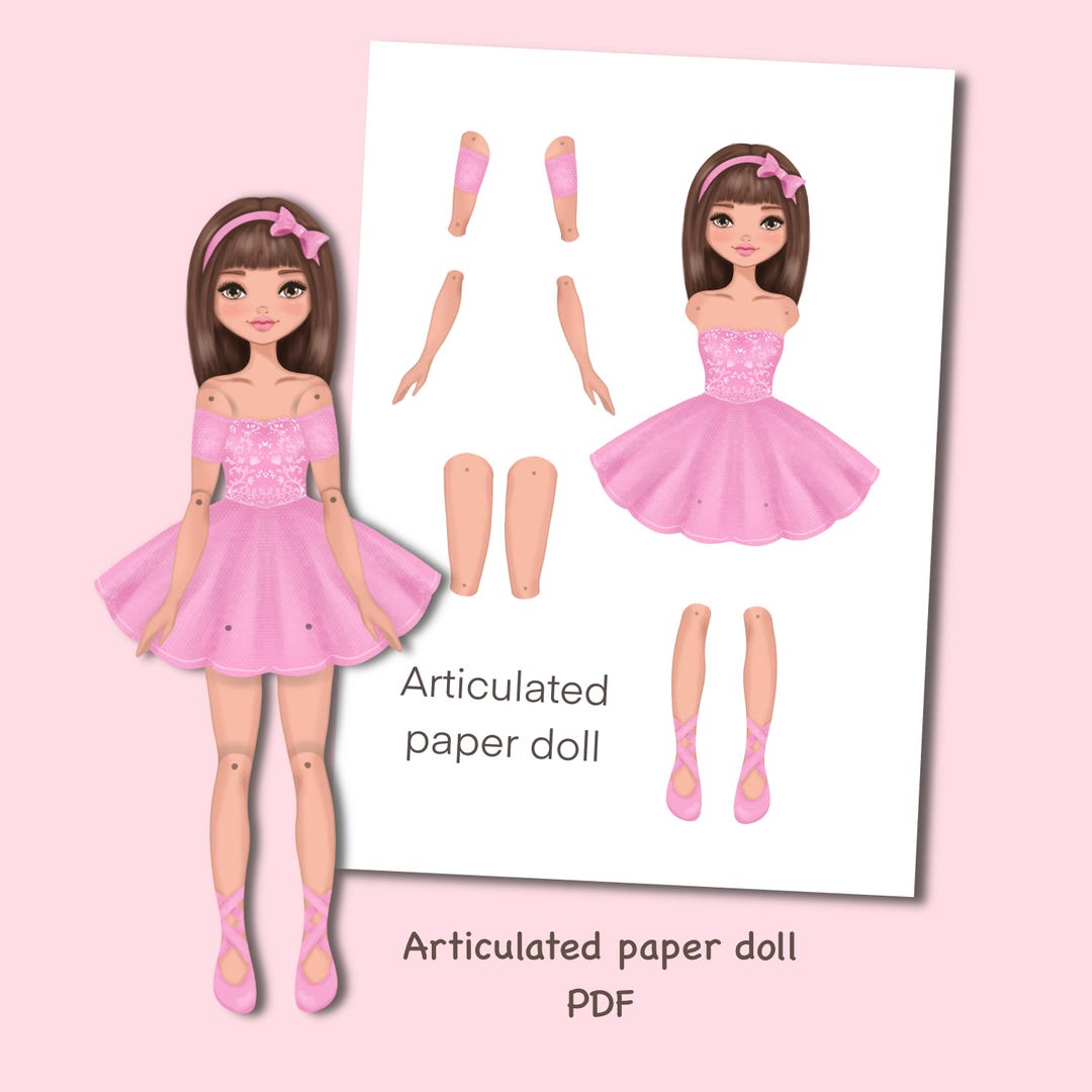 Articulated Ballerina Paper Doll, Printable Fashion Cutout (PDF) - Etsy