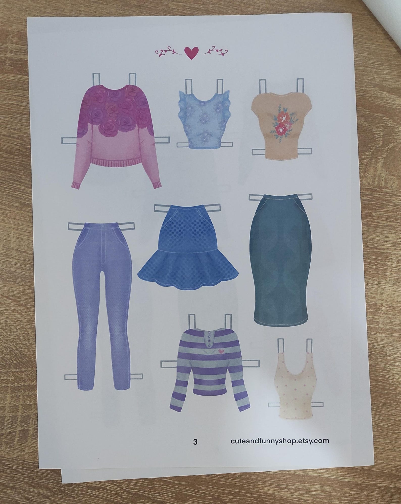 Paper Doll Printable With Clothes. PDF. Digital Download. Fashion Girl ...