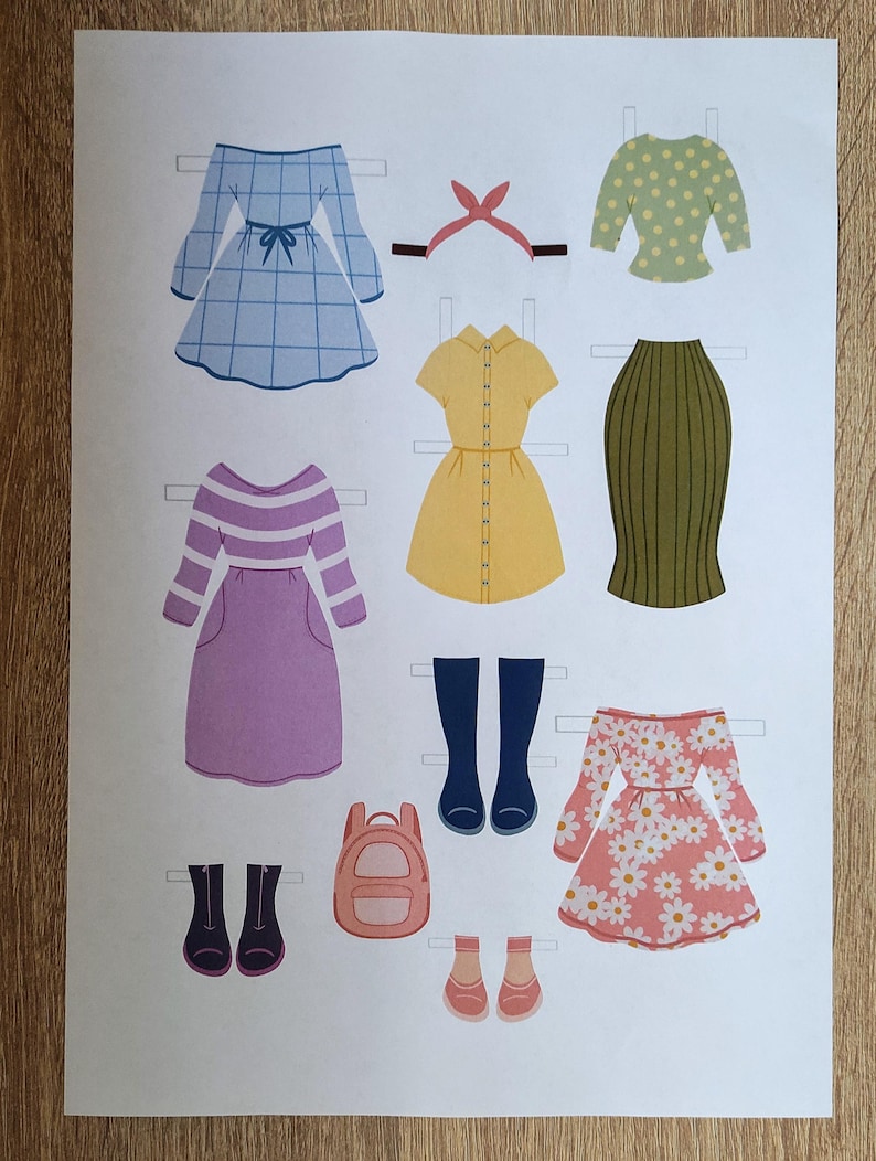 Paper Doll Printable With Clothes. PDF. Digital Download. Fashion Girl ...