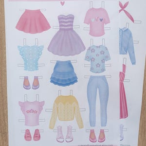 Fashion Paper Doll Printable, Clothes Set, DIY Toy (PDF). Dress Up ...