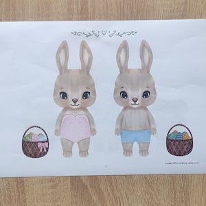 Paper Doll Printable With Clothes. Digital Download. Paper Doll Animal ...