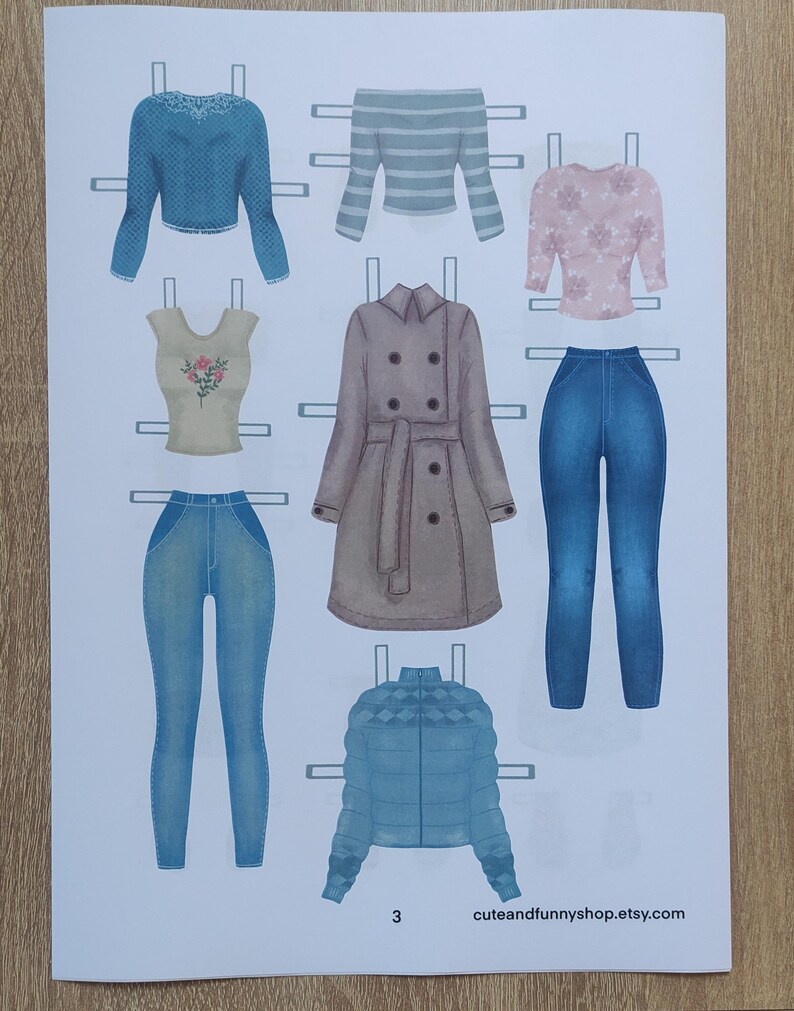 Printable Fashion Paper Doll With Clothes (digital Download). Dress Up ...