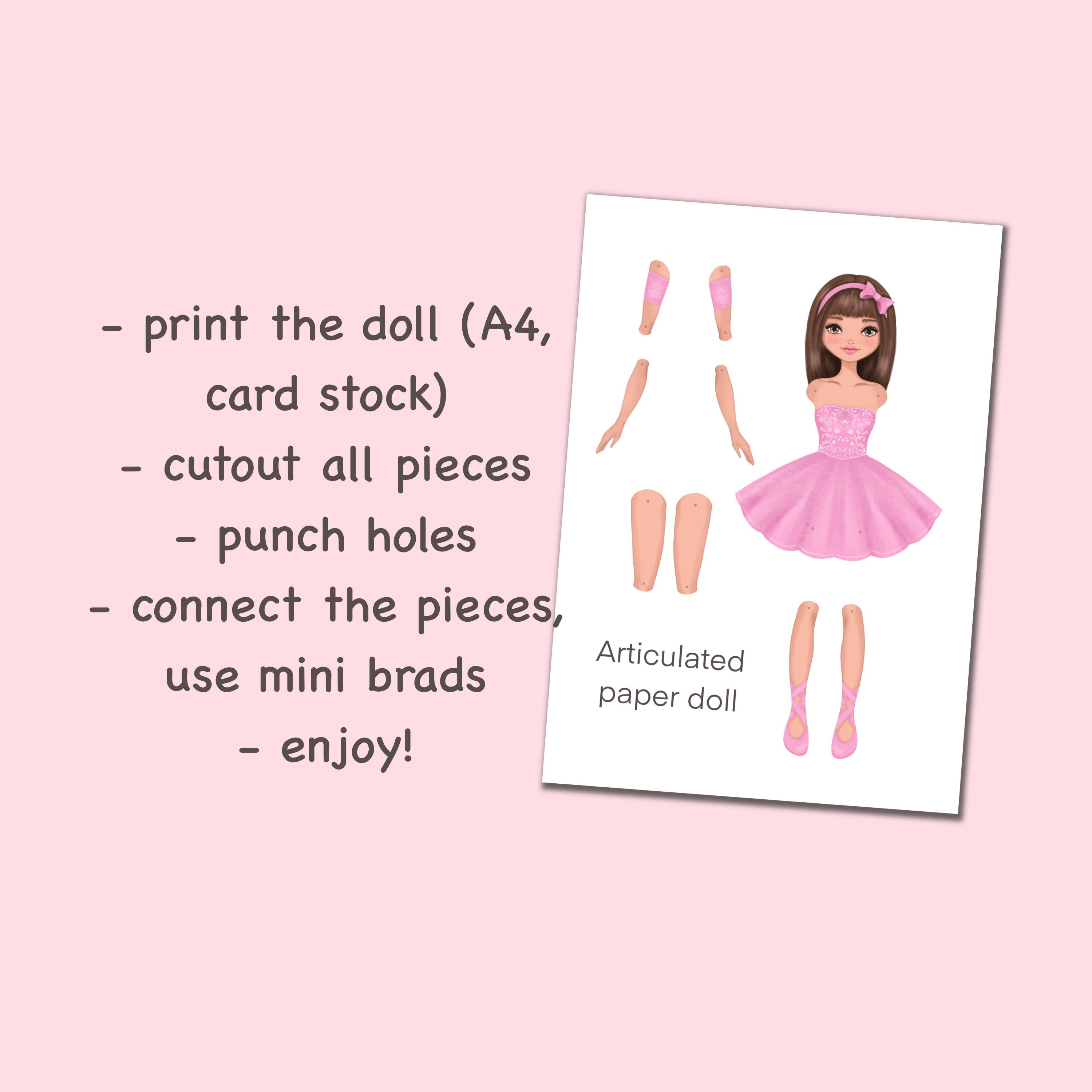 Articulated Ballerina Paper Doll, Printable Fashion Cutout (PDF) - Etsy