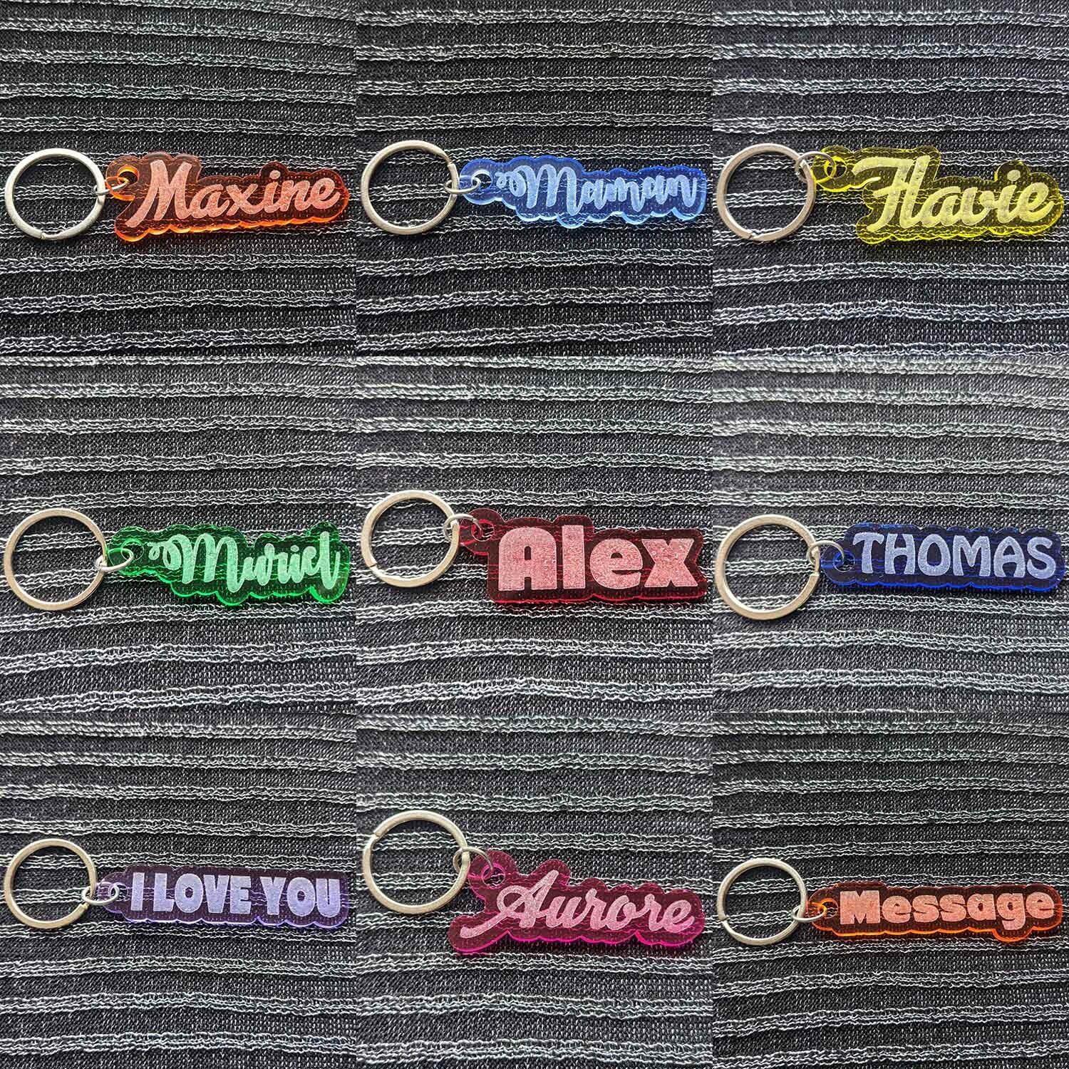 Personalized Key Ring in Acrylic. Engrave Your First Name or the Text ...