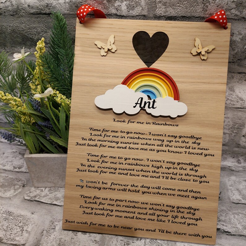 Look for Me in Rainbows in Loving Memory Poem Funeral Poem - Etsy