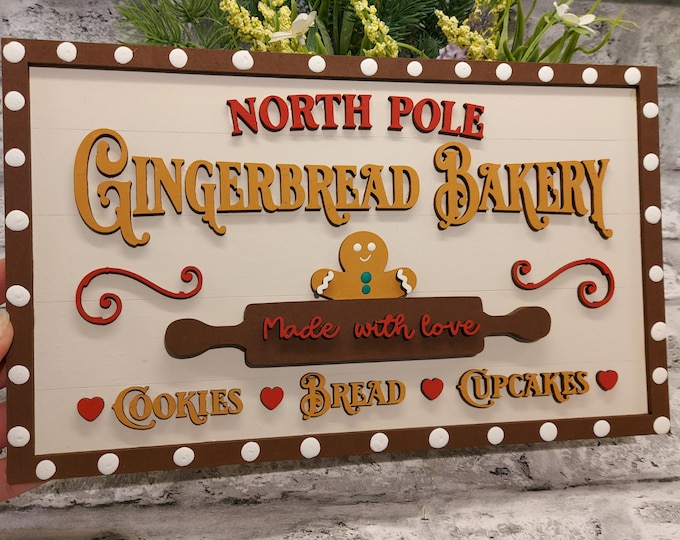 10 Gingerbread House Cookie Christmas Sign, Wreath Sign, Home Decor - Etsy