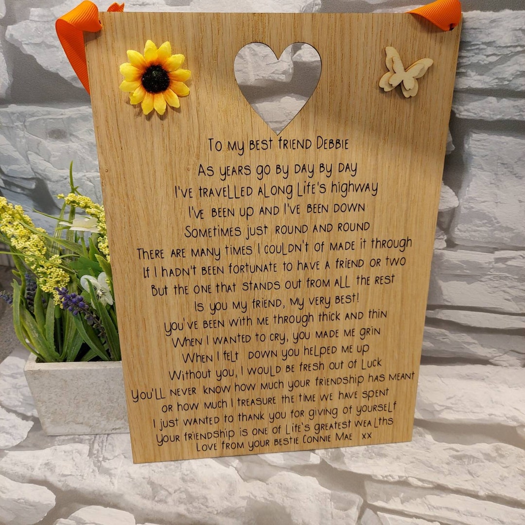 Personalised Best Friend Poem Print, Friend Wall Art, Special Gift for ...