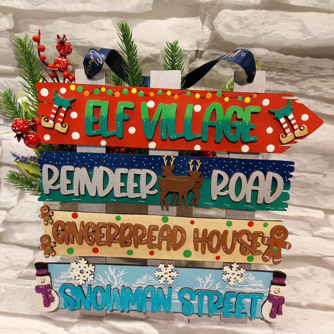 Christmas Signpost Winter Directional Sign Holiday Sign - Etsy UK