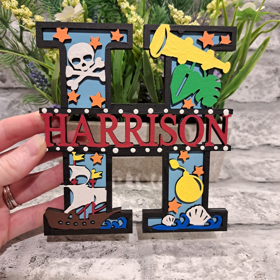 Pirate Name Sign, Pirate Bedroom Decoration, Boys Bedroom Decor, Boys ...