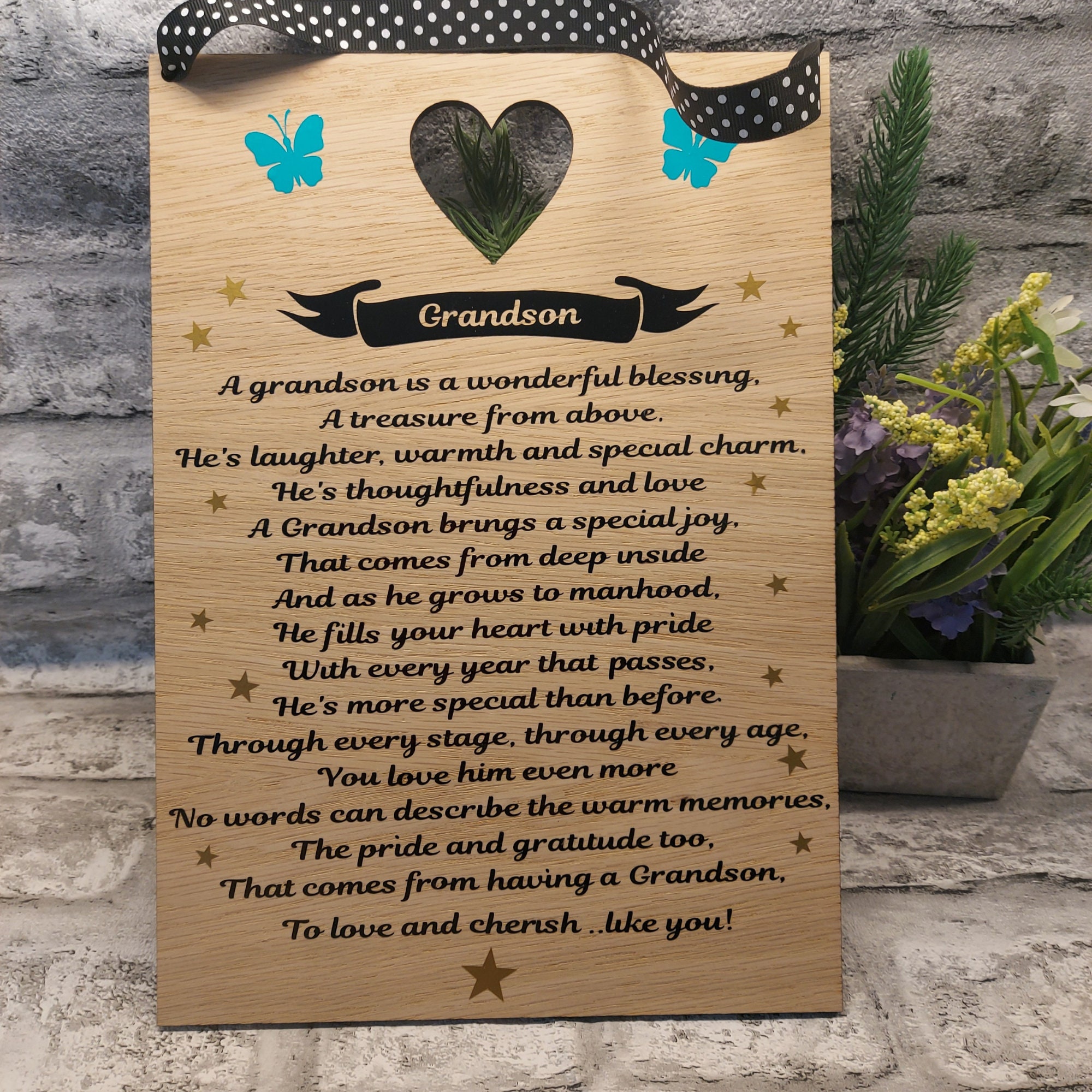 Grandson Poem Personalised Gift for Grandson New Grandson - Etsy UK