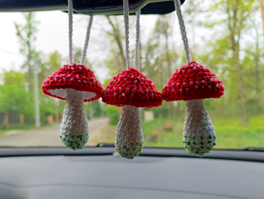 Red Toadstool Car Rearview Mirror Hanging Fly Agaric Car Mirror ...