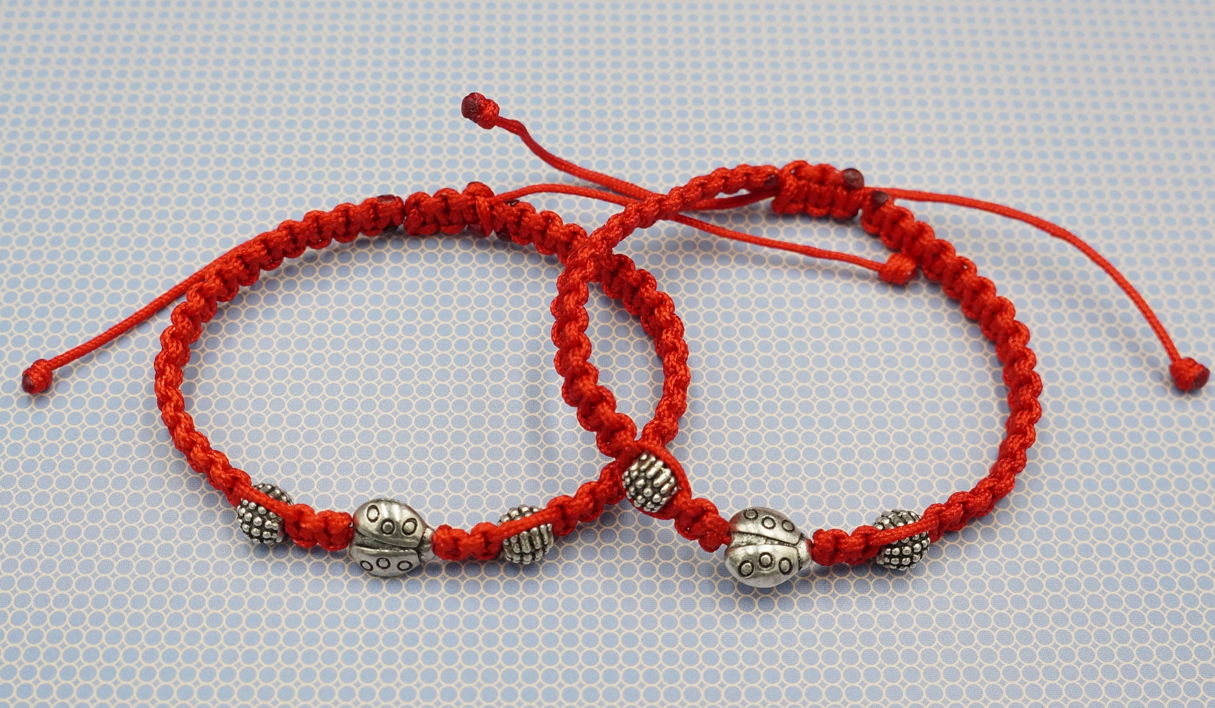 Ladybug Macrame Bracelet, Happy Bracelet, Bracelet for Ladybug Lover ...