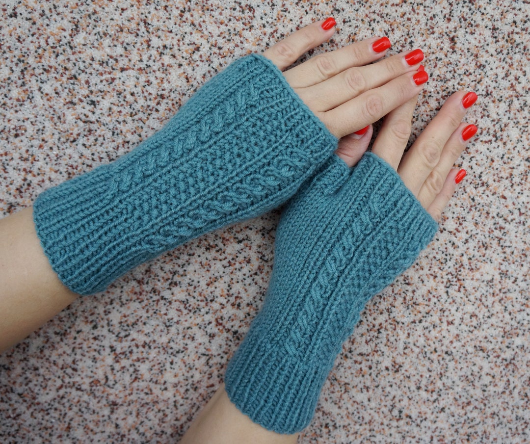 Hand Knit Fingerless Mitts Hygge Cozy Knits Fingerless Knit Gloves Handmade Winter Womens Ladies
