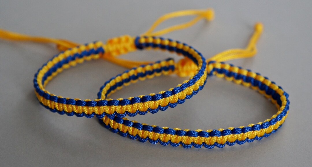 Ukrainian Support Bracelet Yellow and Blue Stand With Ukraine Ukrainian ...