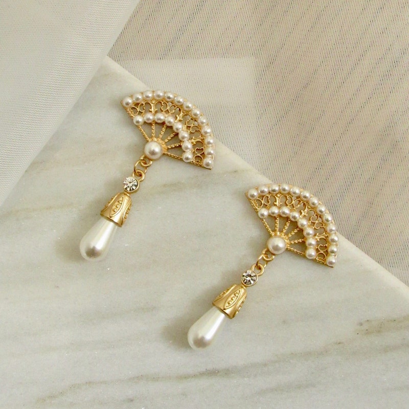 Fan Earrings - Etsy