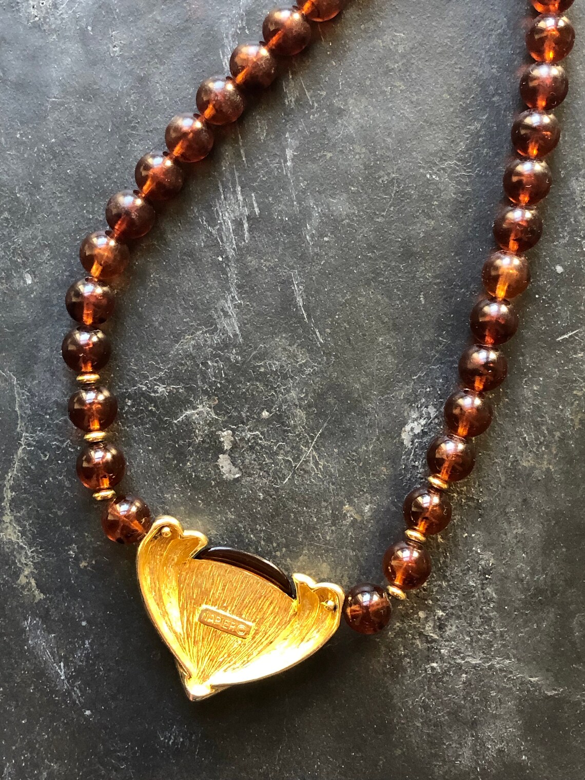 Vintage Napier 14k Gold Resin Beads Necklace Vintage - Etsy