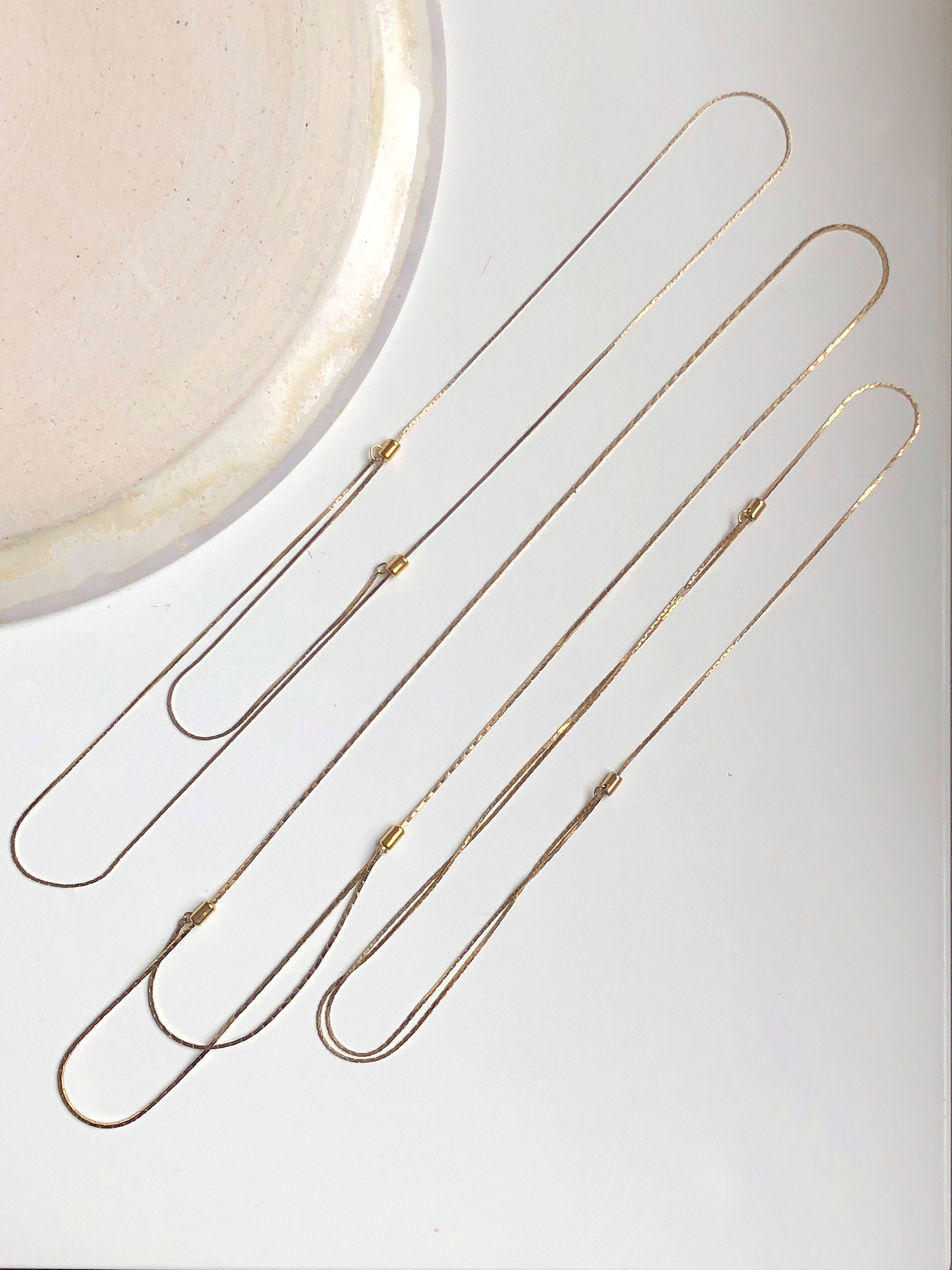 Gold Simple Stackable Necklace Vintage Double Strand - Etsy