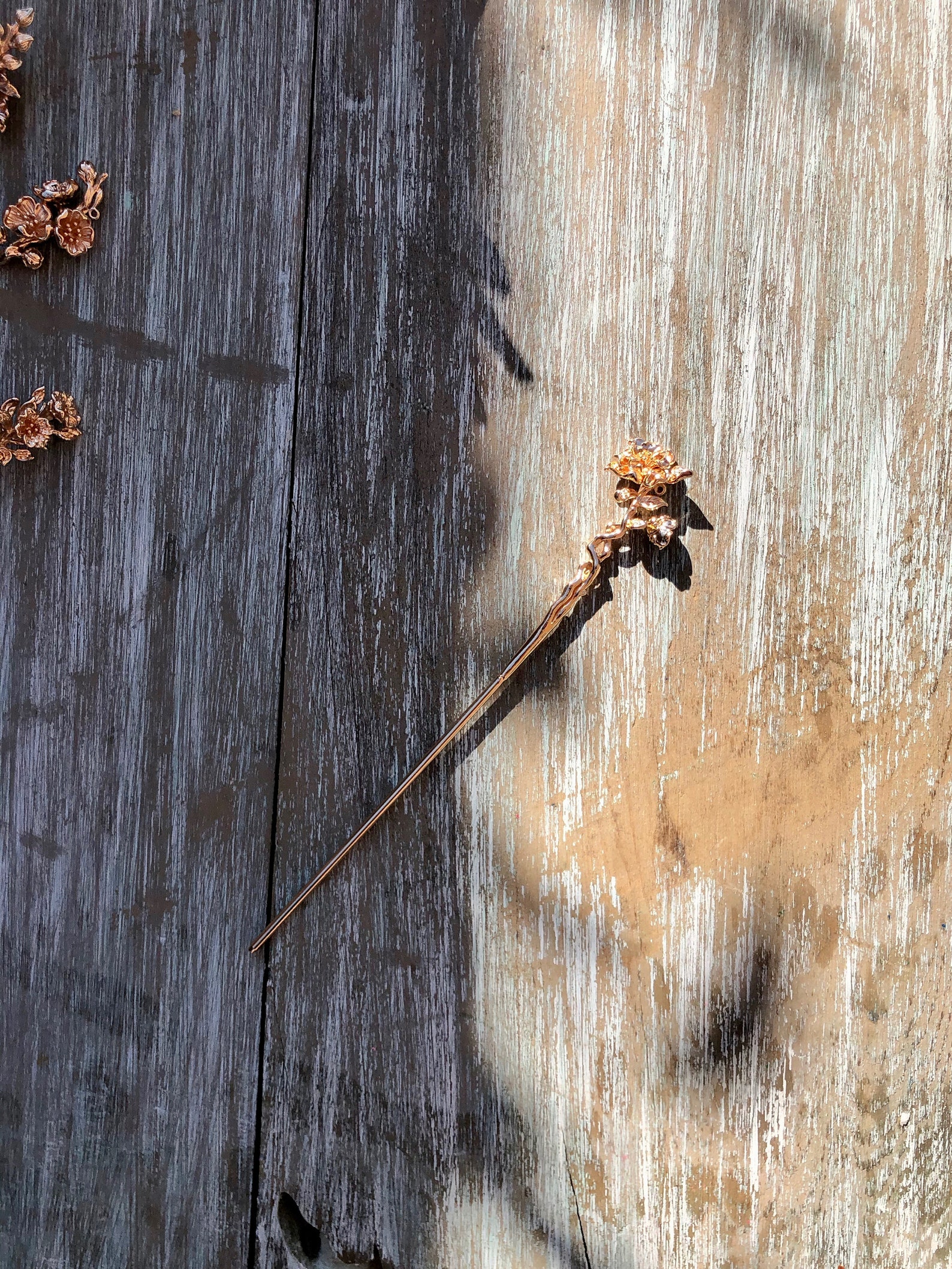 Gold Flower Hair Stick, Gold Hair Jewelry, Gold Hair Accessories, Gold ...
