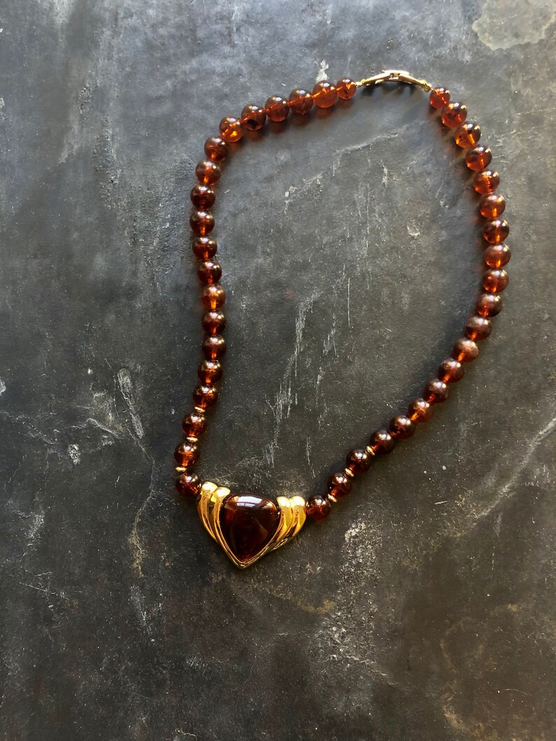 Vintage Napier 14k Gold Resin Beads Necklace Vintage - Etsy