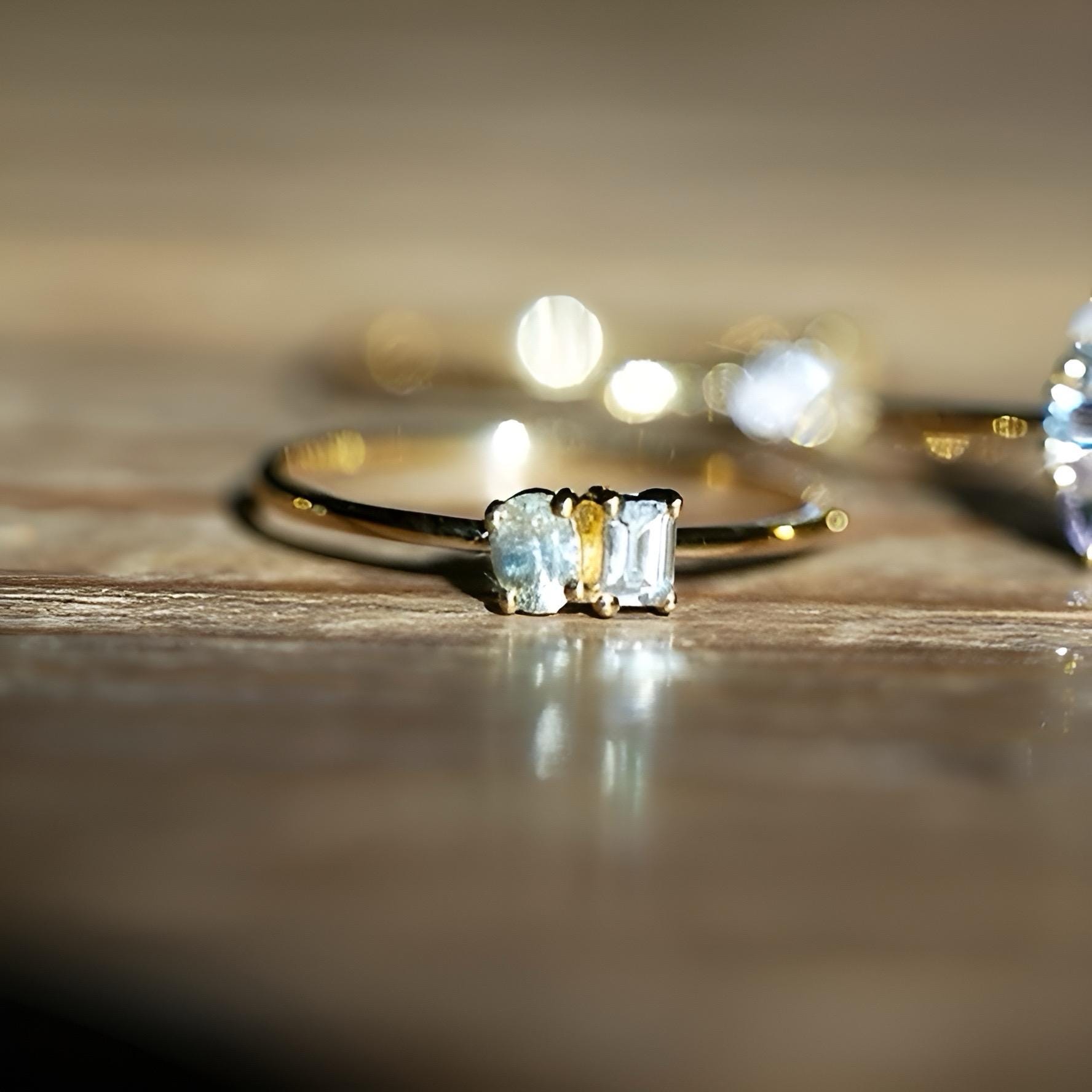 14K Solid Gold Natural Sri Lankan Sapphire Rings, One-of-a-kind ...