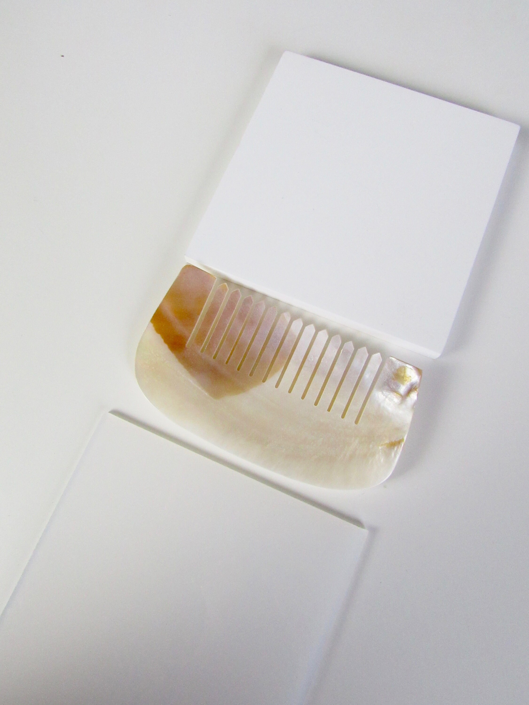 Rounded Natural Seashell Comb Hair Comb OOAK Handcrafted - Etsy