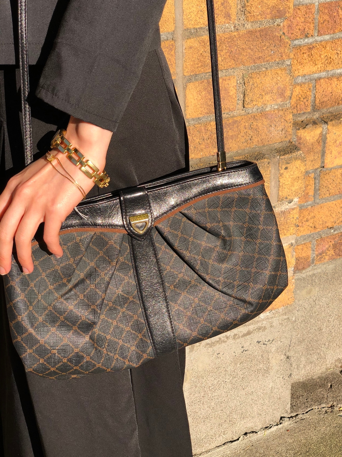 Bally B-Logo Monogram Black Crossbody Bag Leather Bag | Etsy