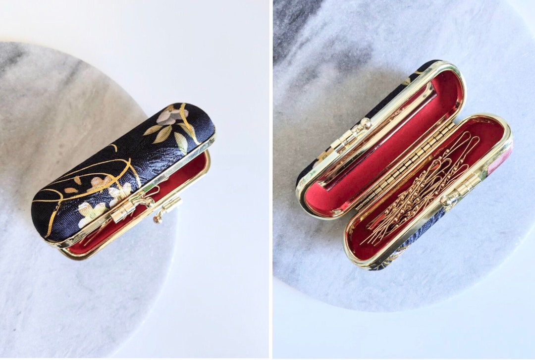 Gold Bobby Pin Box| Bobby Pin Holder | Hair Accessories | Gold Bobby ...