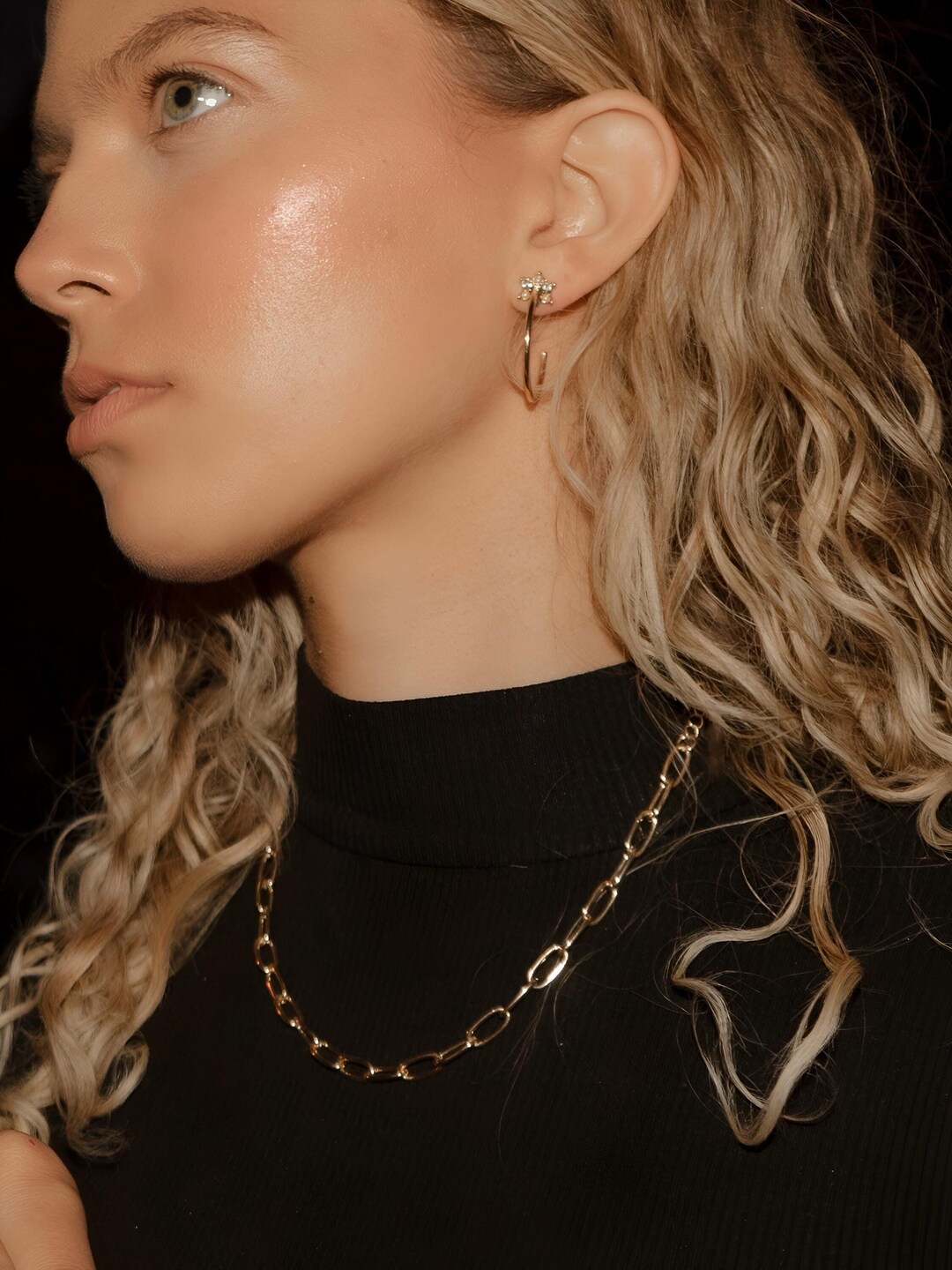 Paperclip Chain Necklace, 18K Gold Vermeil Link Necklace for Charms or ...