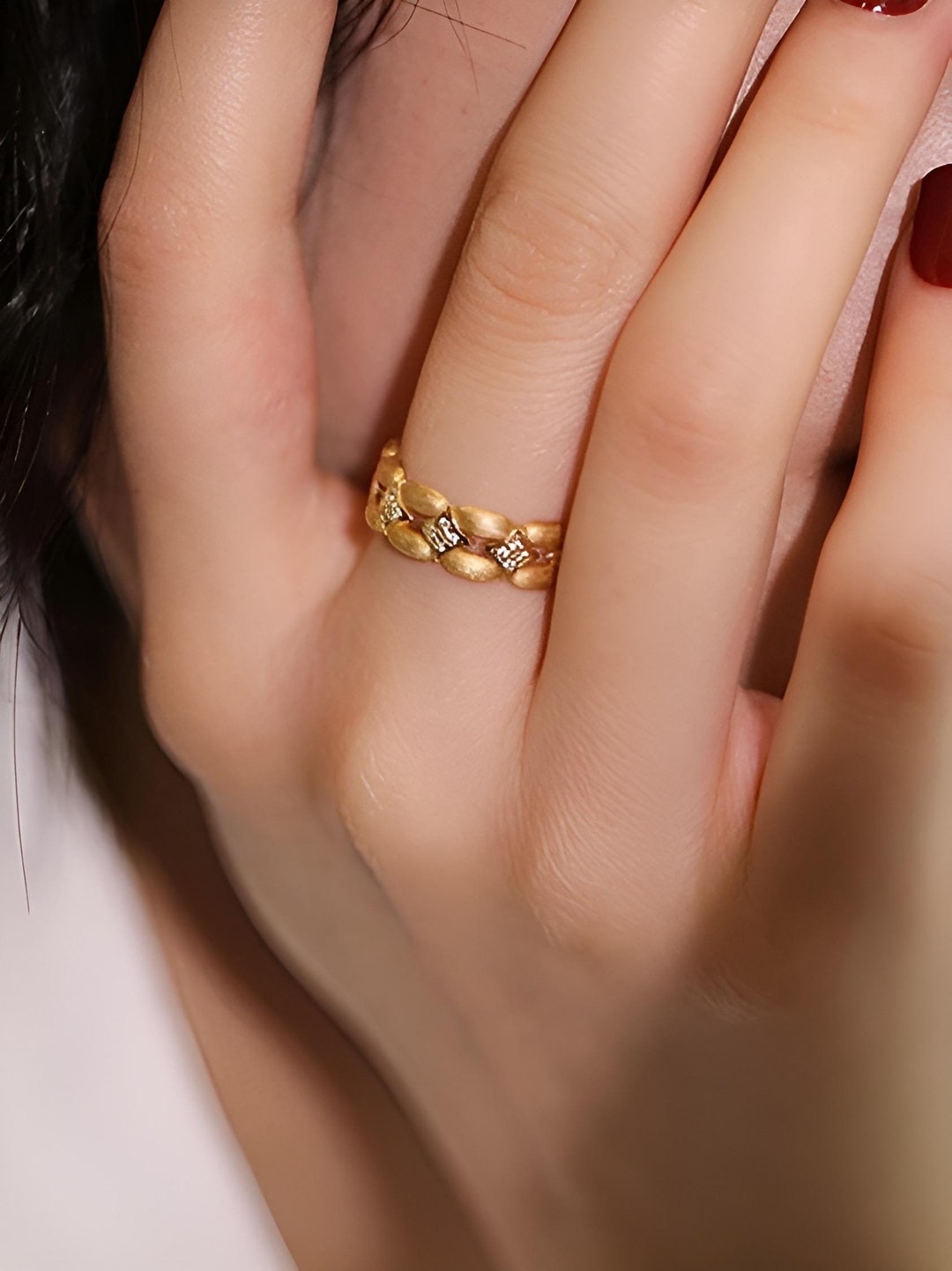 Positano Dream 18k Gold Ring, Voyage Ring, Art Deco Ring, Vacation Essentials Ring, Travel-ready ...