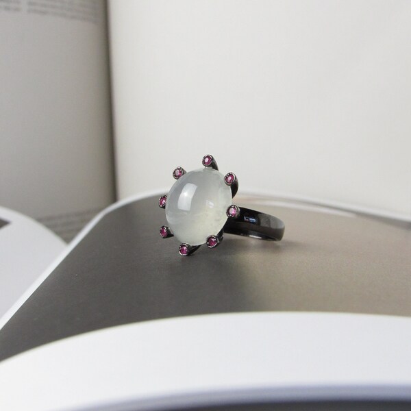 Ruby Jade Ring - Etsy