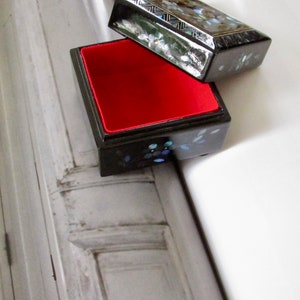 Square Shape Mother of Pearl Lacquer Trinket Box | Wooden Box | Jewelry ...