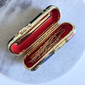 Gold Bobby Pin Box| Bobby Pin Holder | Hair Accessories | Gold Bobby ...