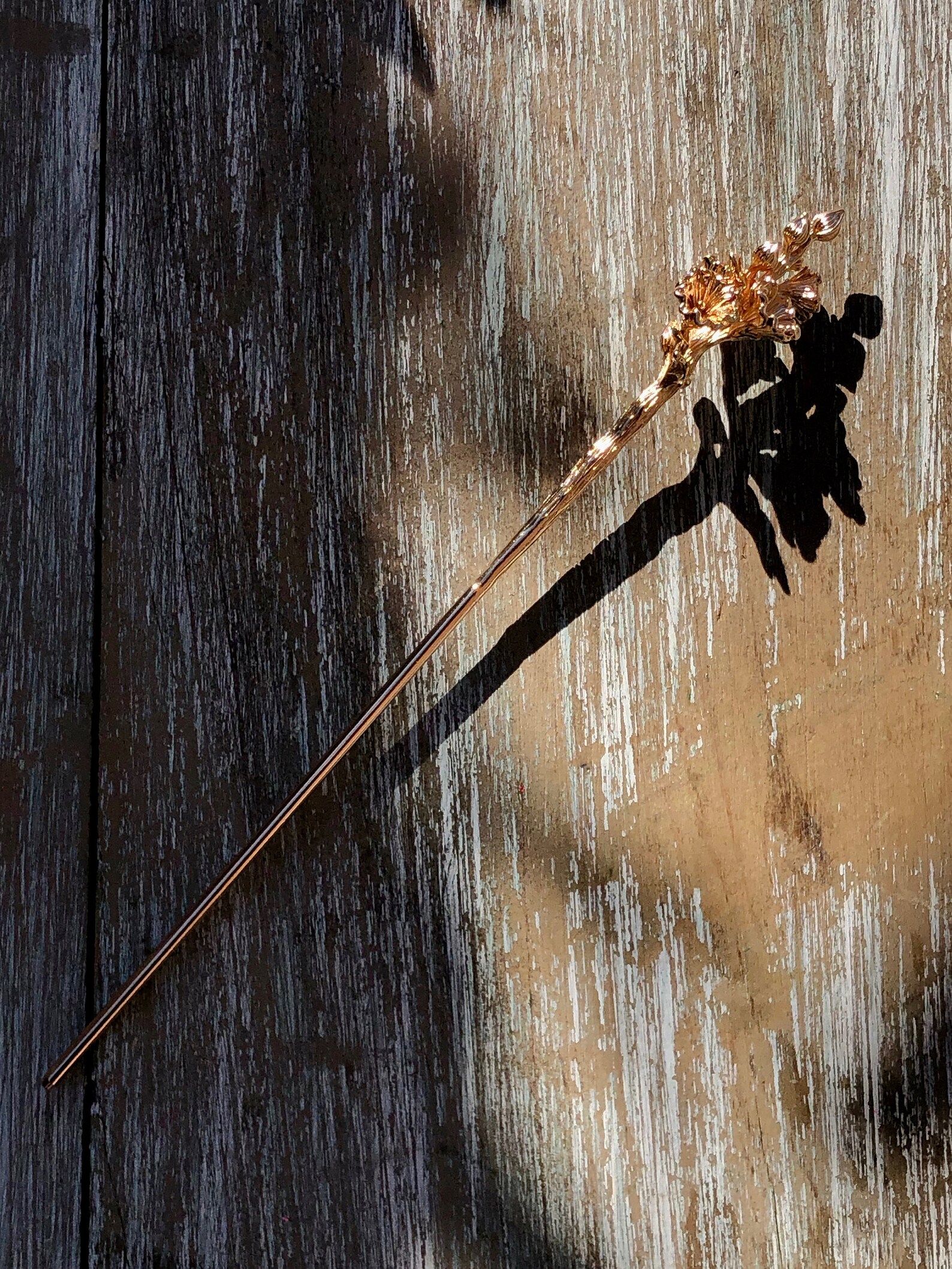 Gold Flower Hair Stick Gold Hair Jewelry Gold Hair - Etsy