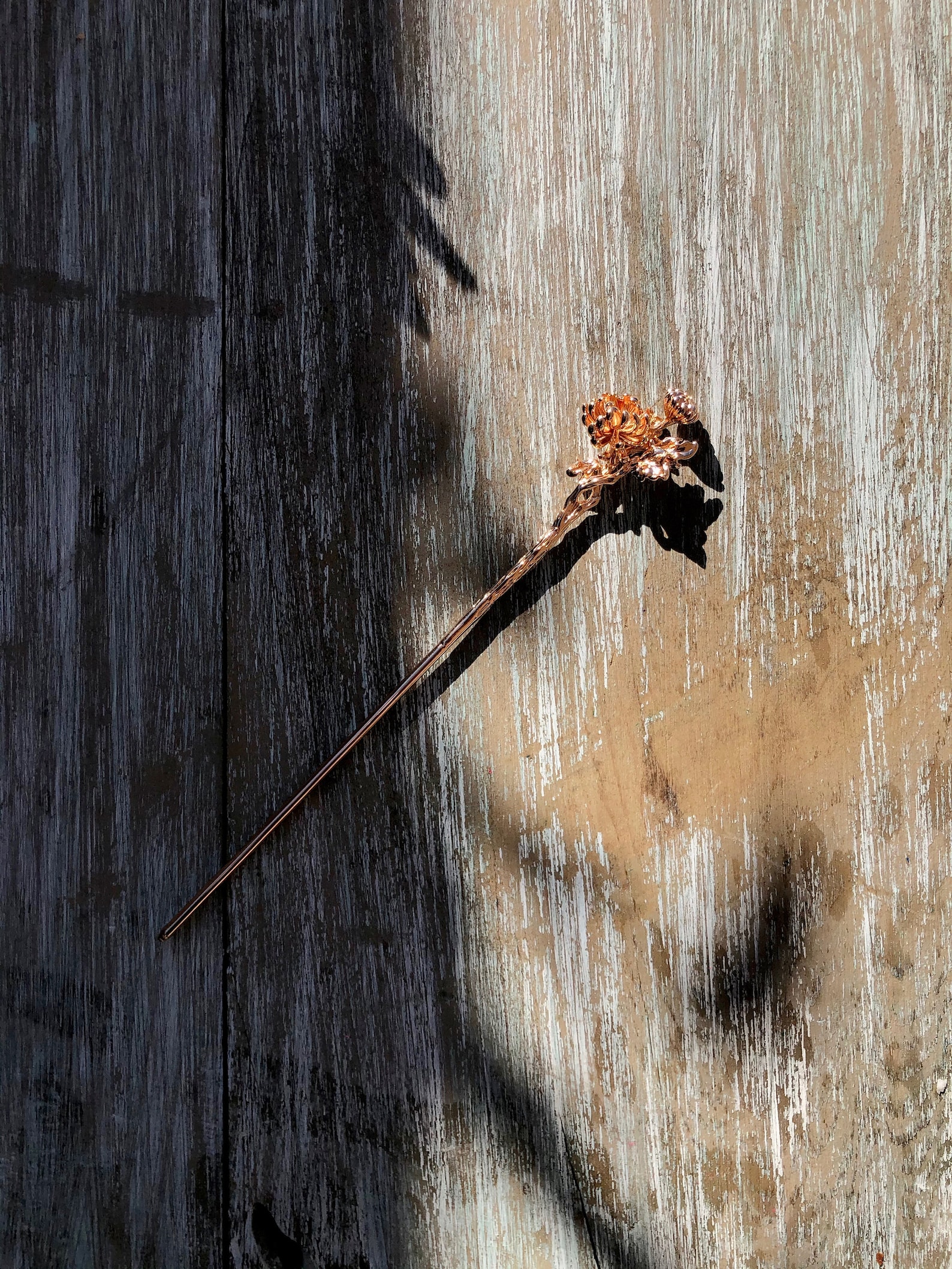 Gold Flower Hair Stick, Gold Hair Jewelry, Gold Hair Accessories, Gold ...