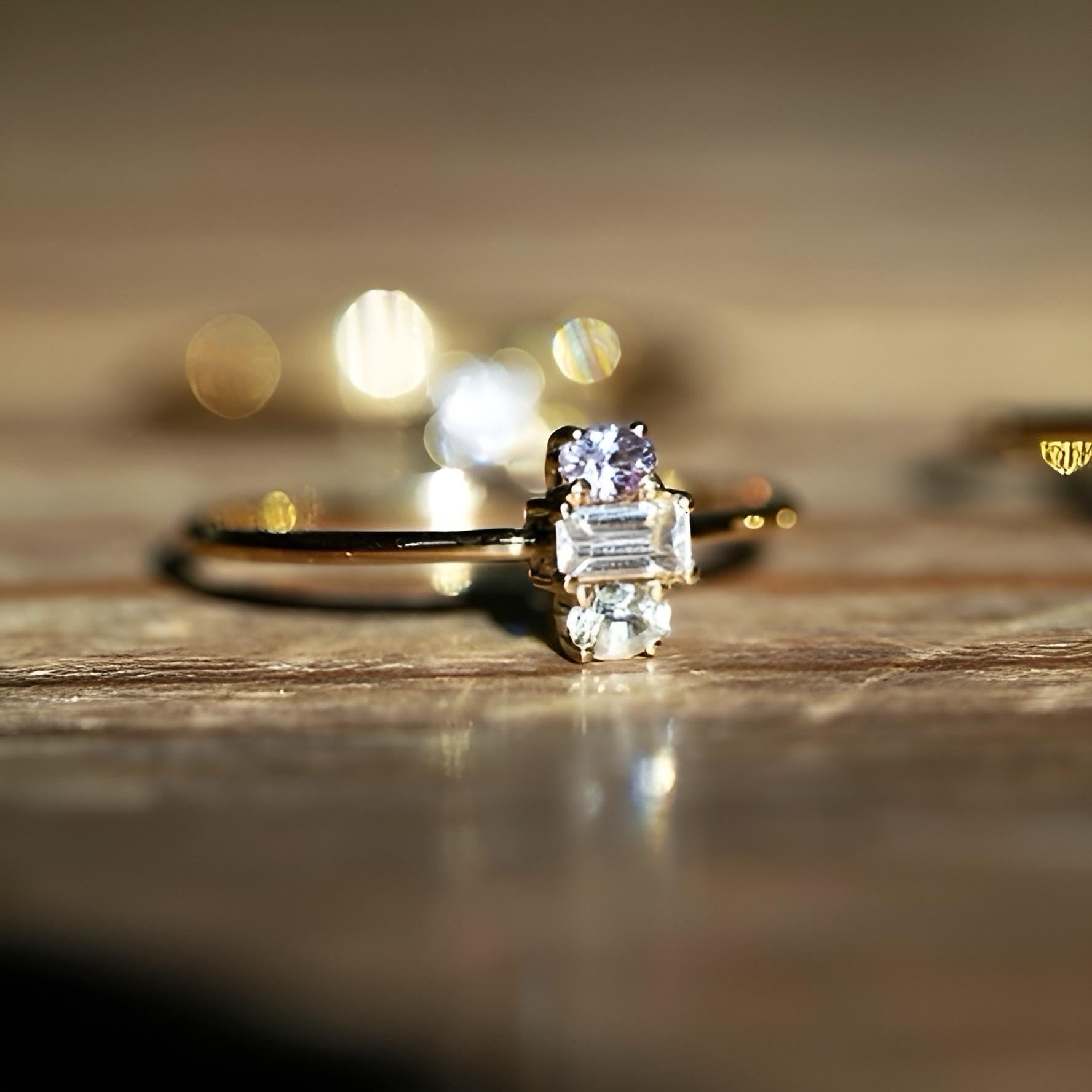 14K Solid Gold Natural Sri Lankan Sapphire Rings, One-of-a-kind ...
