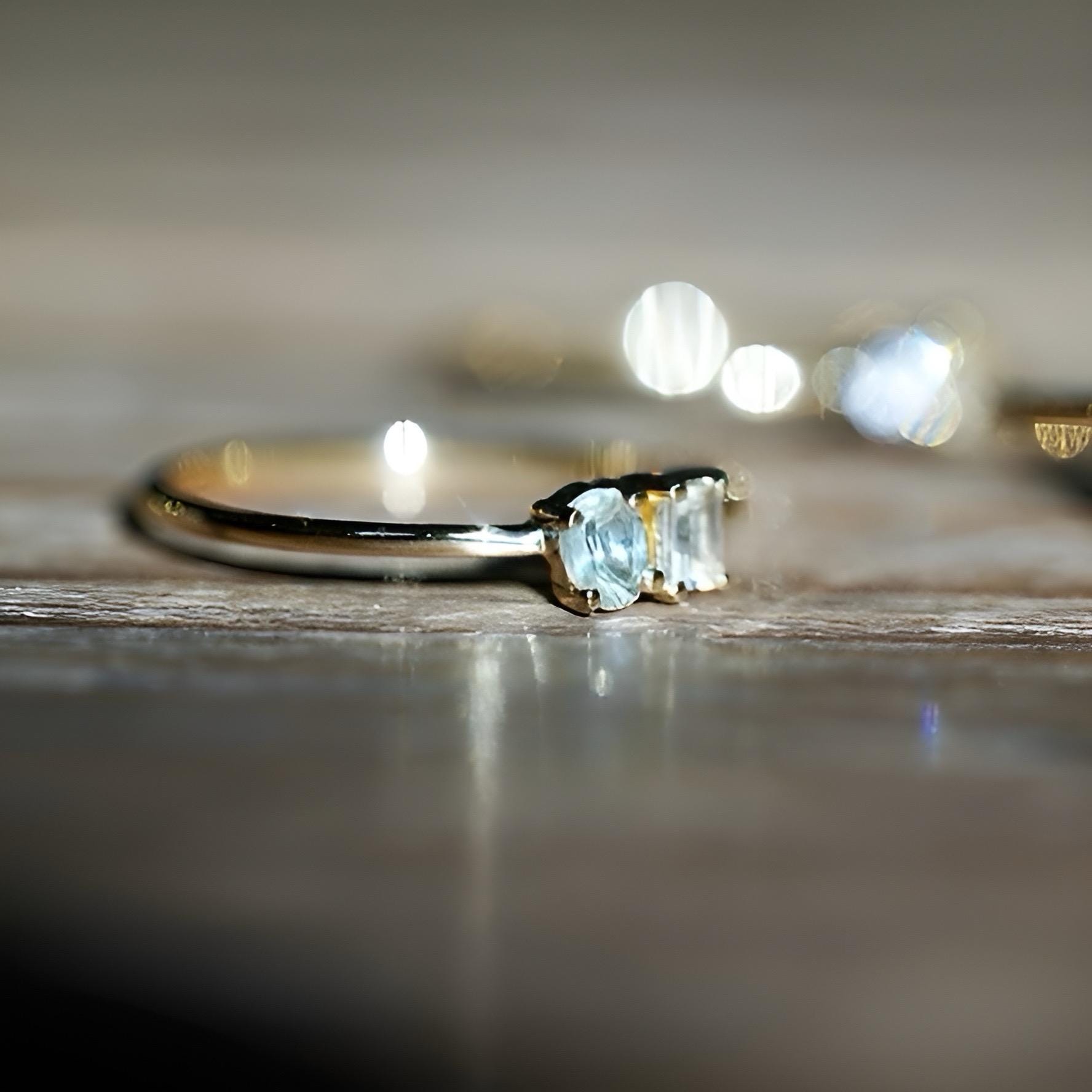 14K Solid Gold Natural Sri Lankan Sapphire Rings, One-of-a-kind ...