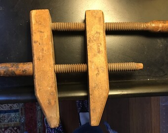 Antique Wooden Vise - Etsy
