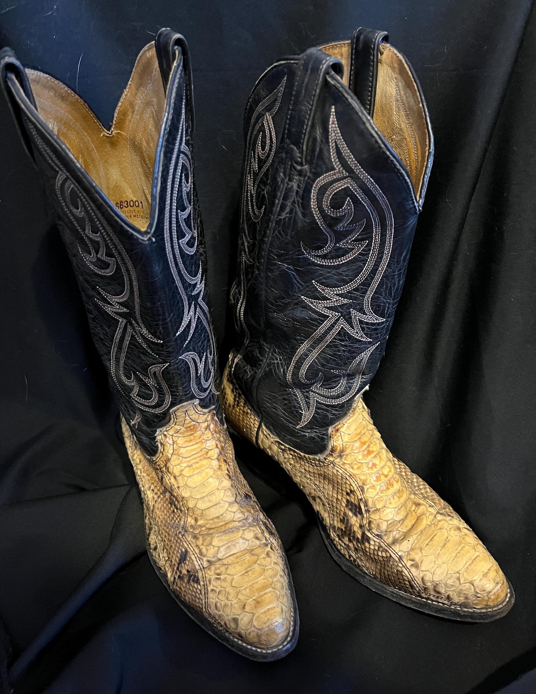 Vintage Dingo Python & Leather Cowboy Boots - Women's 8.5 - Etsy