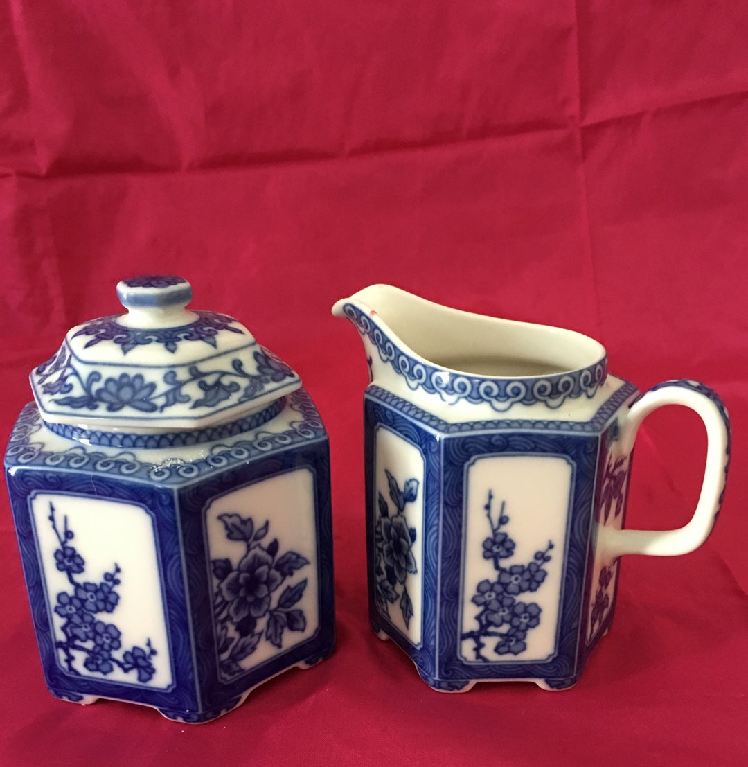 Kaiser Porcelain Cobalt Blue Sugar & Creamer - Rare Tsinan Echt Kobalt ...