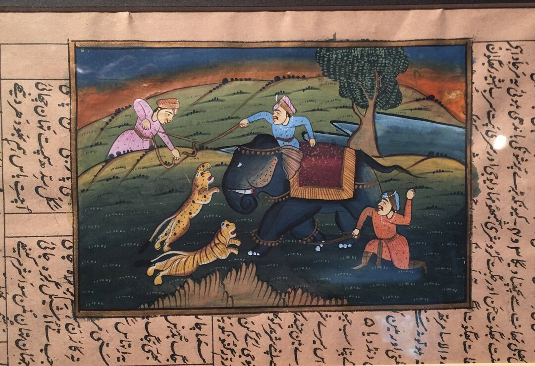 Framed Mughal Miniature Tiger Hunt - Etsy.de