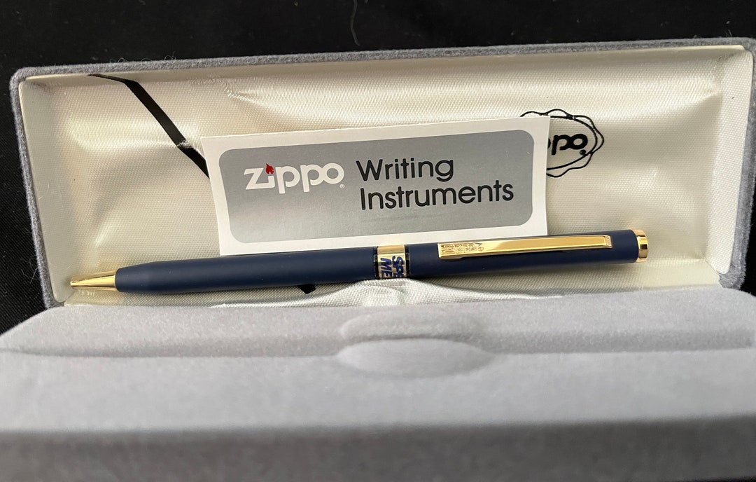 Zippo Ballpoint Pen - Midnight Blue With Gold Accents - NIB - Etsy
